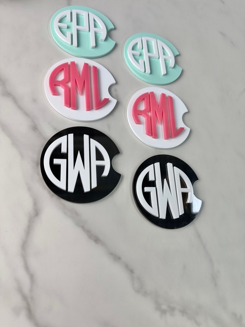 Personalized Monogram Car Coasters, New Car Gifts Car Accessories | Set ...
