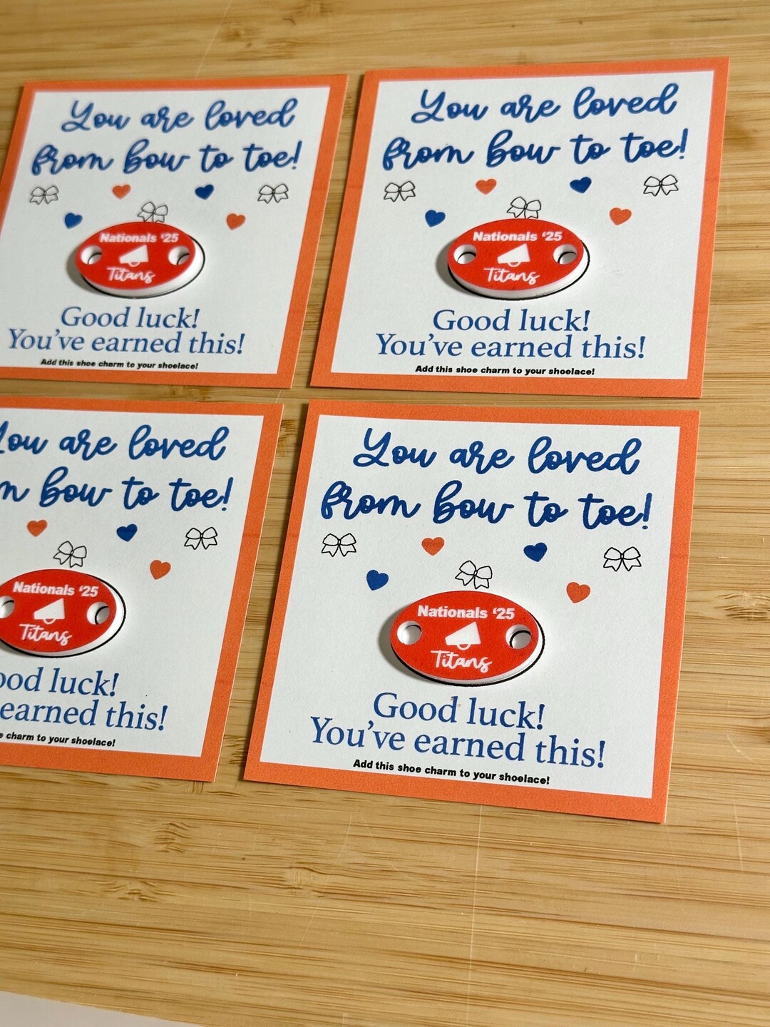 Cheer Custom CARDS for Cheer Shoelace Charms | Cards ONLY, You Must Add ...