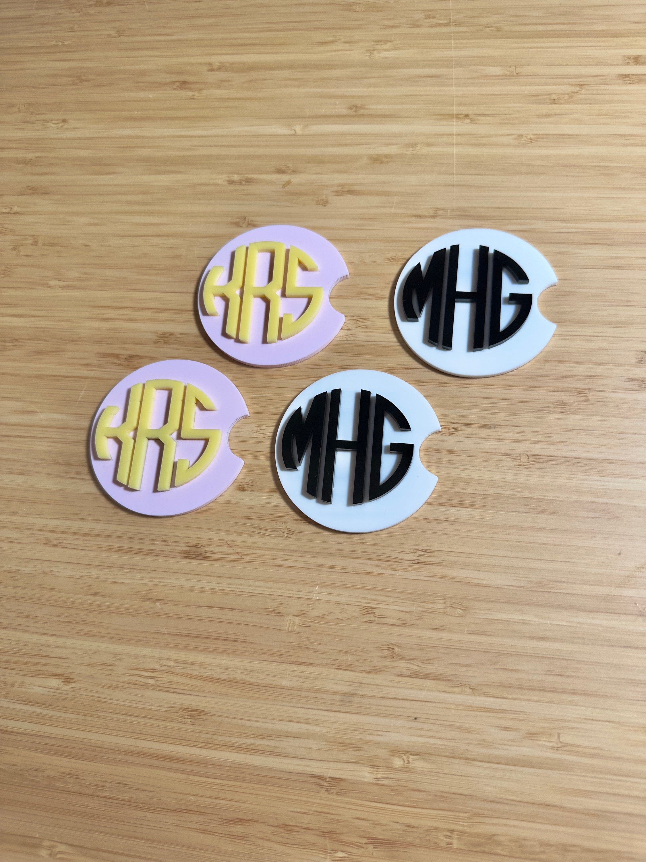 Personalized Monogram Car Coasters, New Car Gifts Car Accessories | Set ...