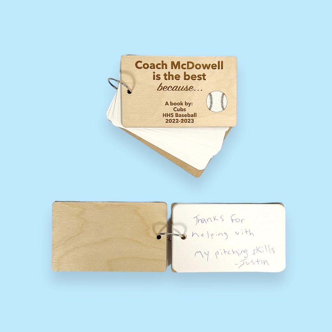 Baseball Coach Gift Personalized Wood Book, Baseball Coach Thank You ...