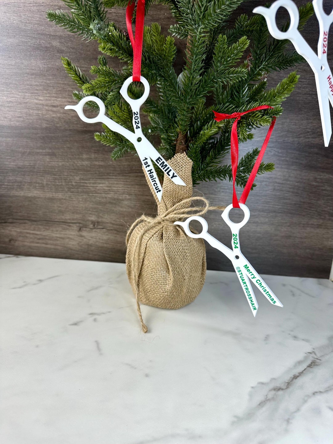 Personalized Hair Dresser Scissors Ornament 1st Haircut, Hairstylist ...