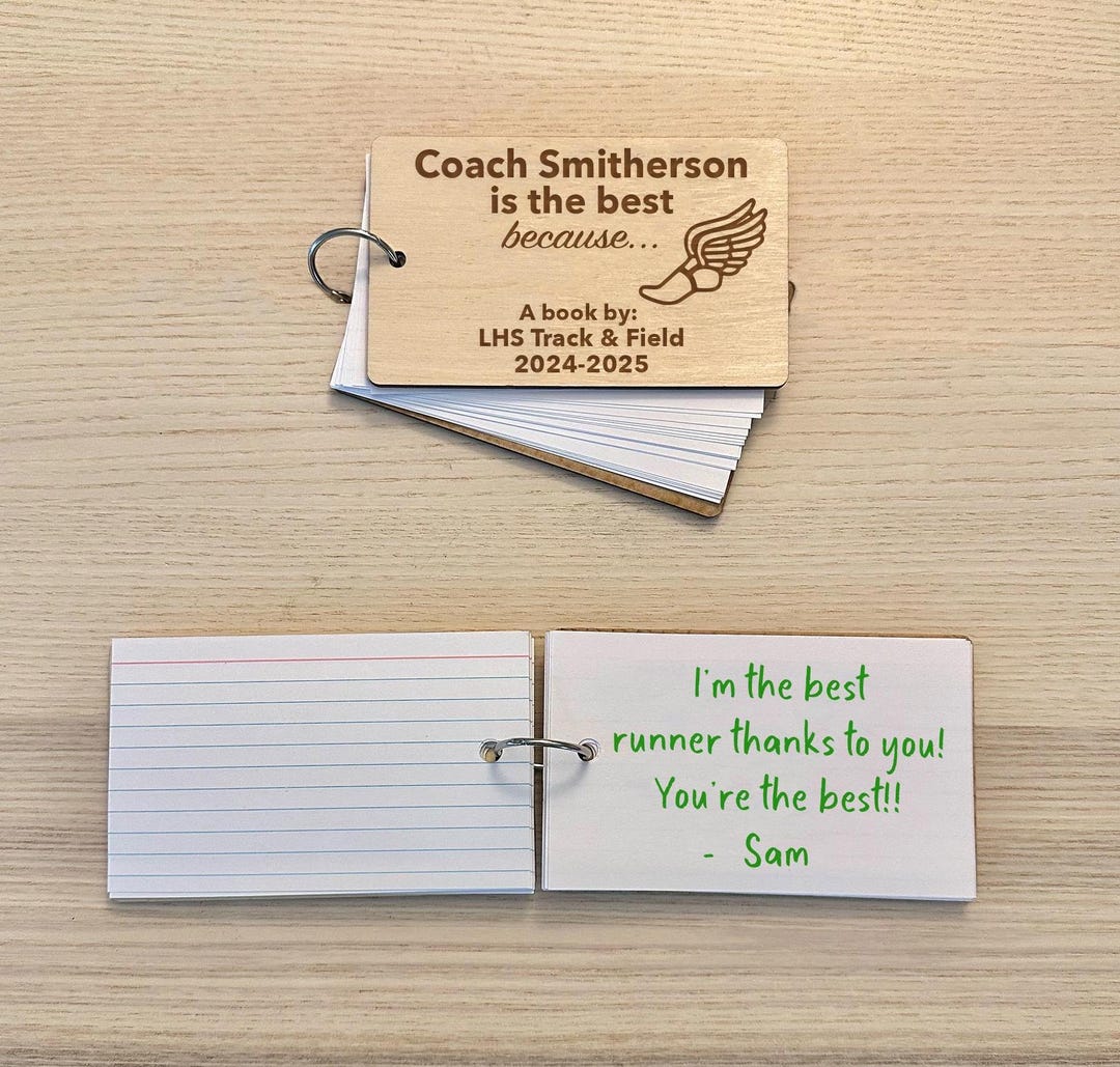 Track and Field Coach Wood Personalized Gift Book, Track Coach Thank ...