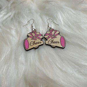 Personalized Wood Cheer Earrings Cheerleader Gifts Cheer Team Gifts ...