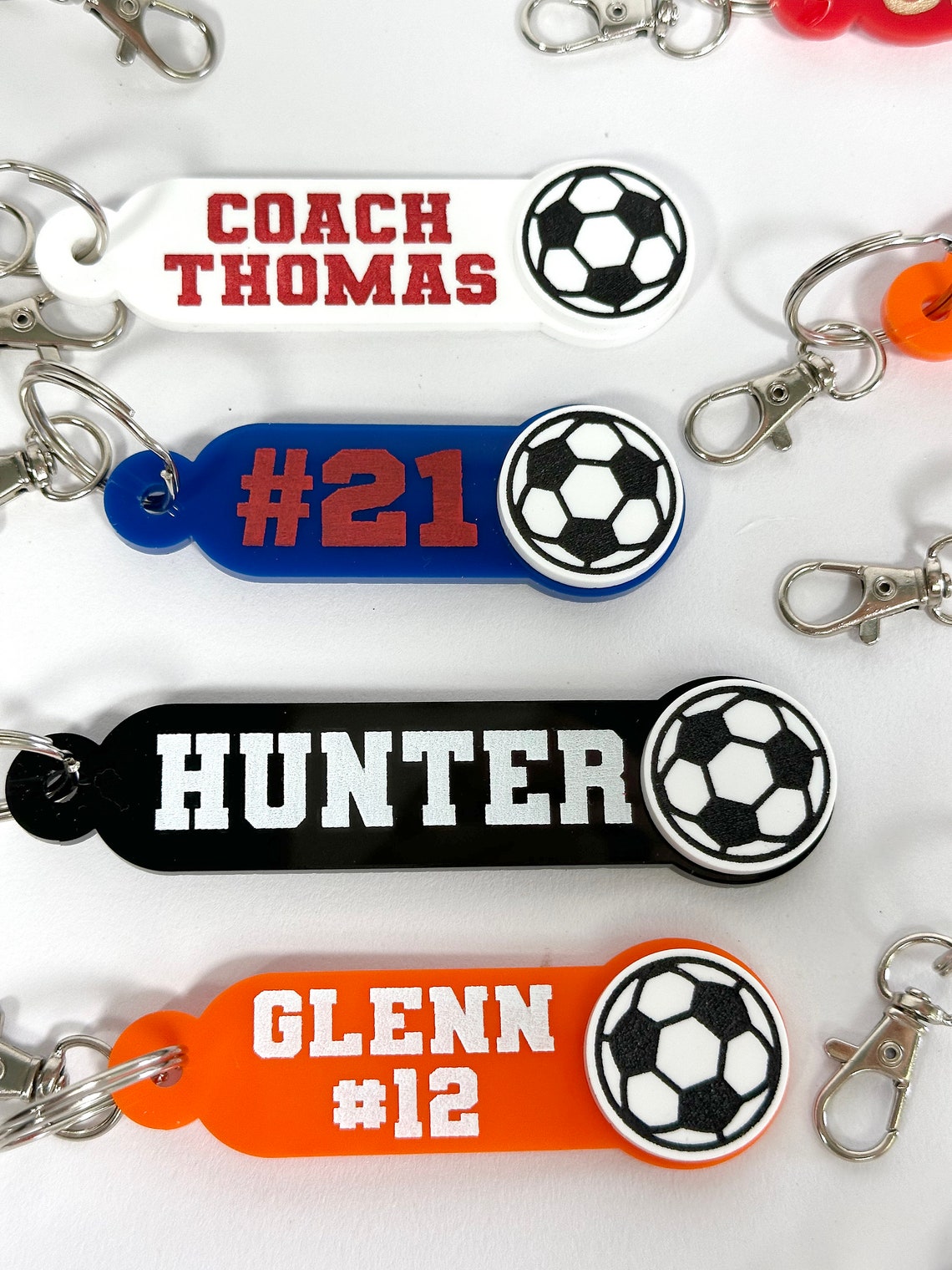Soccer Personalized Name Keychain, Soccer Team Gifts, Custom Soccer ...