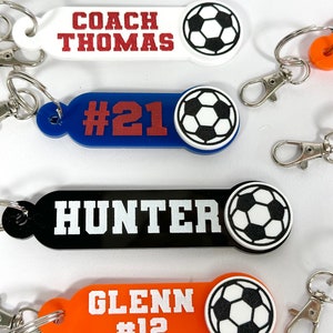 Soccer Personalized Name Keychain, Soccer Team Gifts, Custom Soccer ...