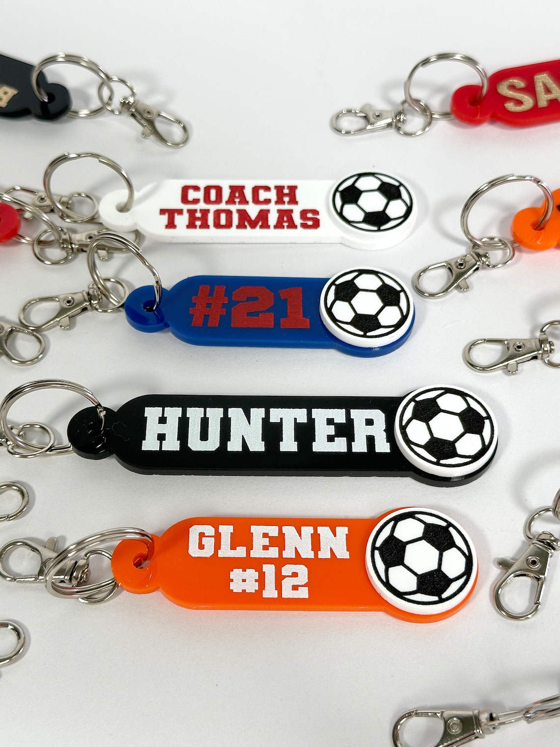 Soccer Personalized Name Keychain, Soccer Team Gifts, Custom Soccer ...
