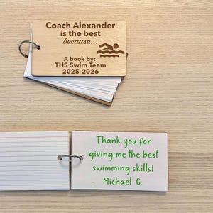Custom Swim Coach Book Gift, Personalized Swimming Coach Thank You Gift ...