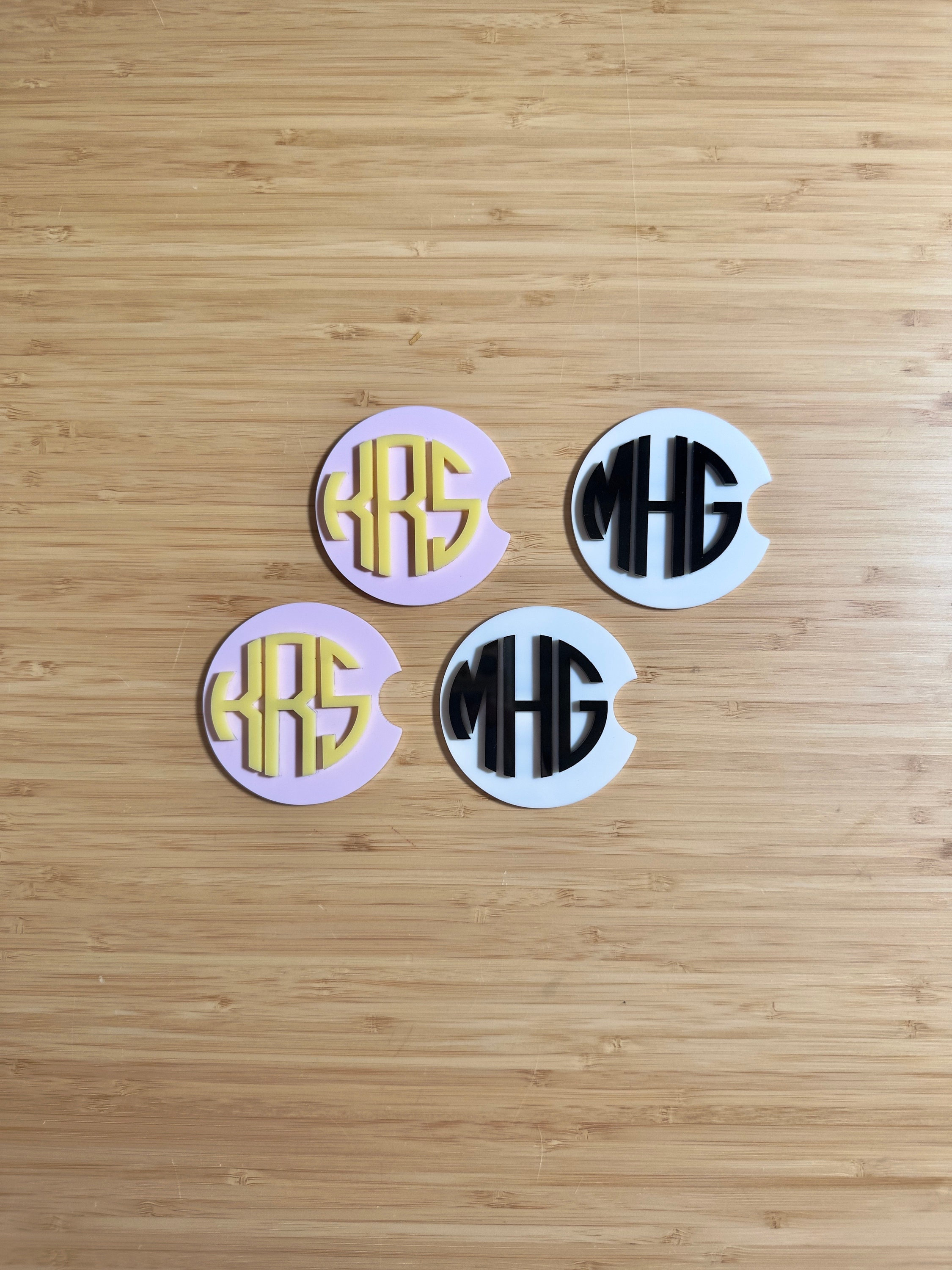 Personalized Monogram Car Coasters, New Car Gifts Car Accessories | Set ...