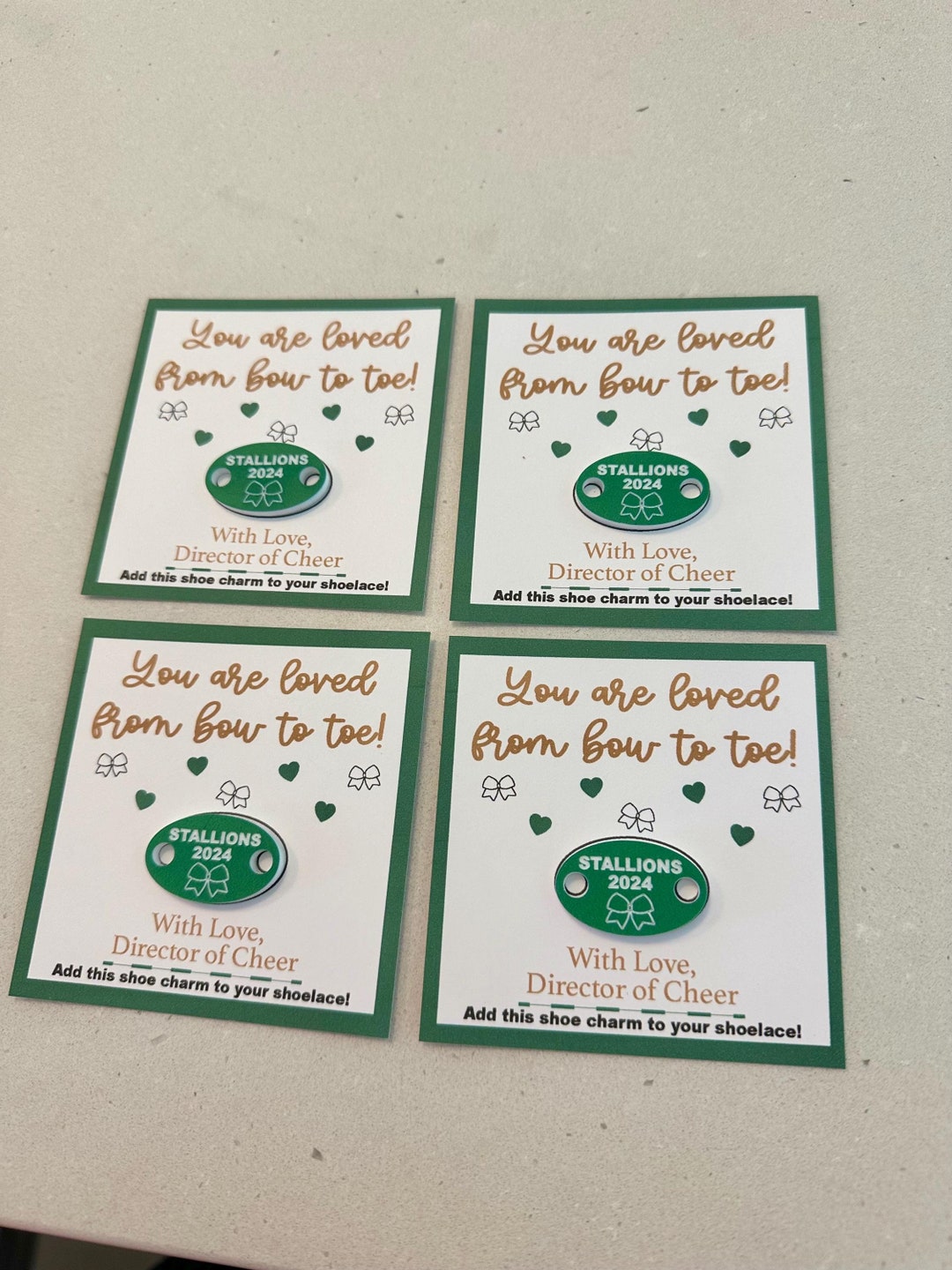 Cheer Custom CARDS for Shoe Charms | Cards ONLY, You Must Add a Shoe ...