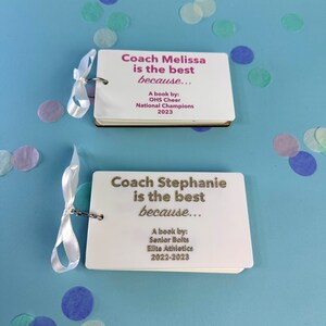 Personalized Cheer Coach Gift Book, Cheer Coach Thank You Gift, Cheer ...