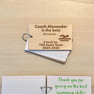 Custom Swim Coach Book Gift, Personalized Swimming Coach Thank You Gift ...