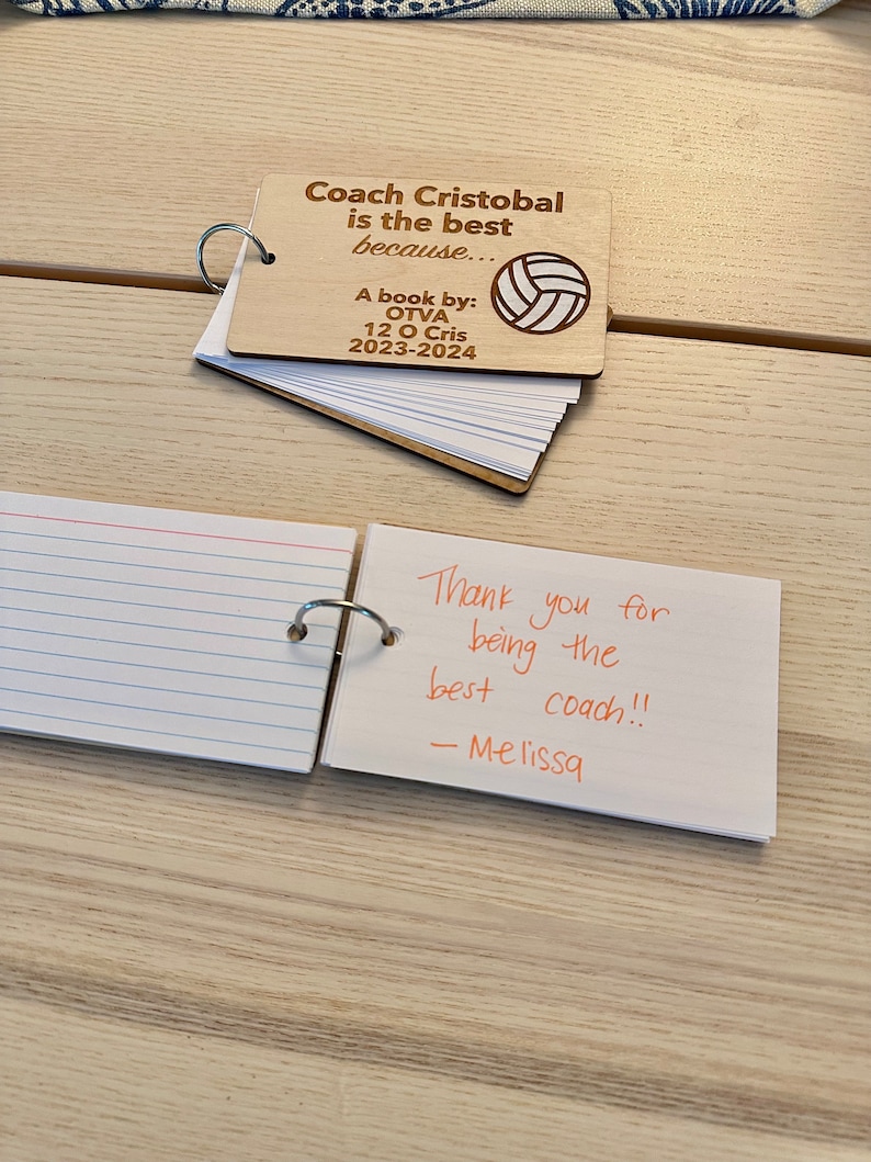 Wood Personalized Volleyball Coach Gift Book, Volleyball Coach Thank ...