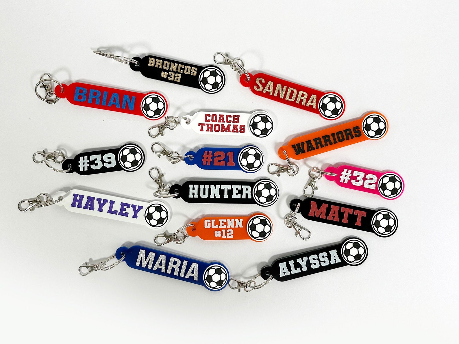 Soccer Personalized Name Keychain, Soccer Team Gifts, Custom Soccer ...