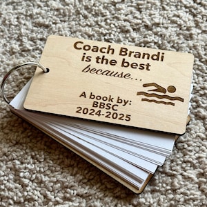 Custom Swim Coach Book Gift, Personalized Swimming Coach Thank You Gift ...