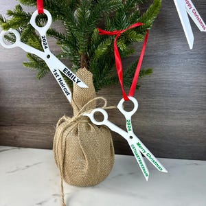 Personalized Hair Dresser Scissors Ornament 1st Haircut, Hairstylist ...