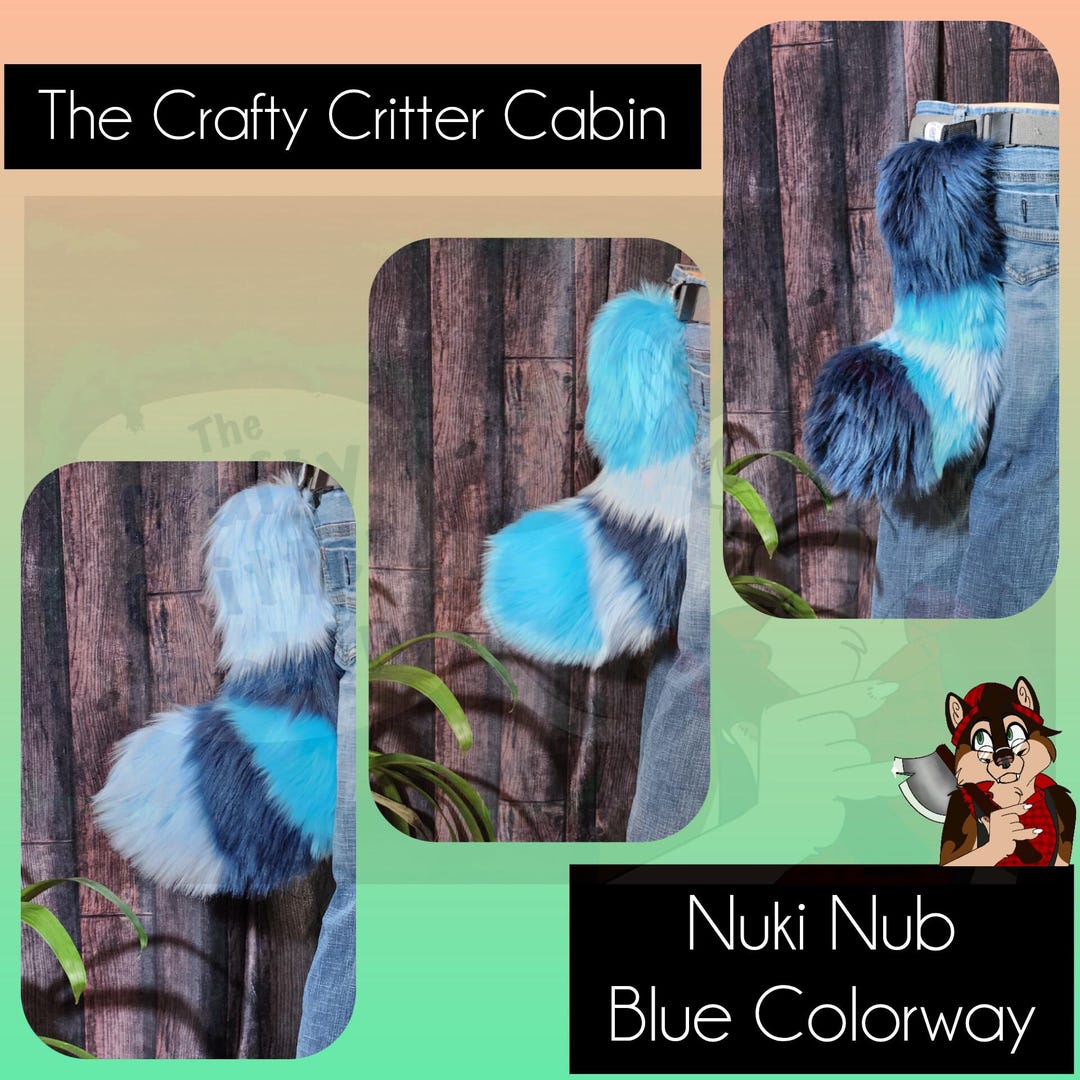 Nuki Nubs - Blue Colorway Fursuit Costume Tail Furry Piece Unisex One ...