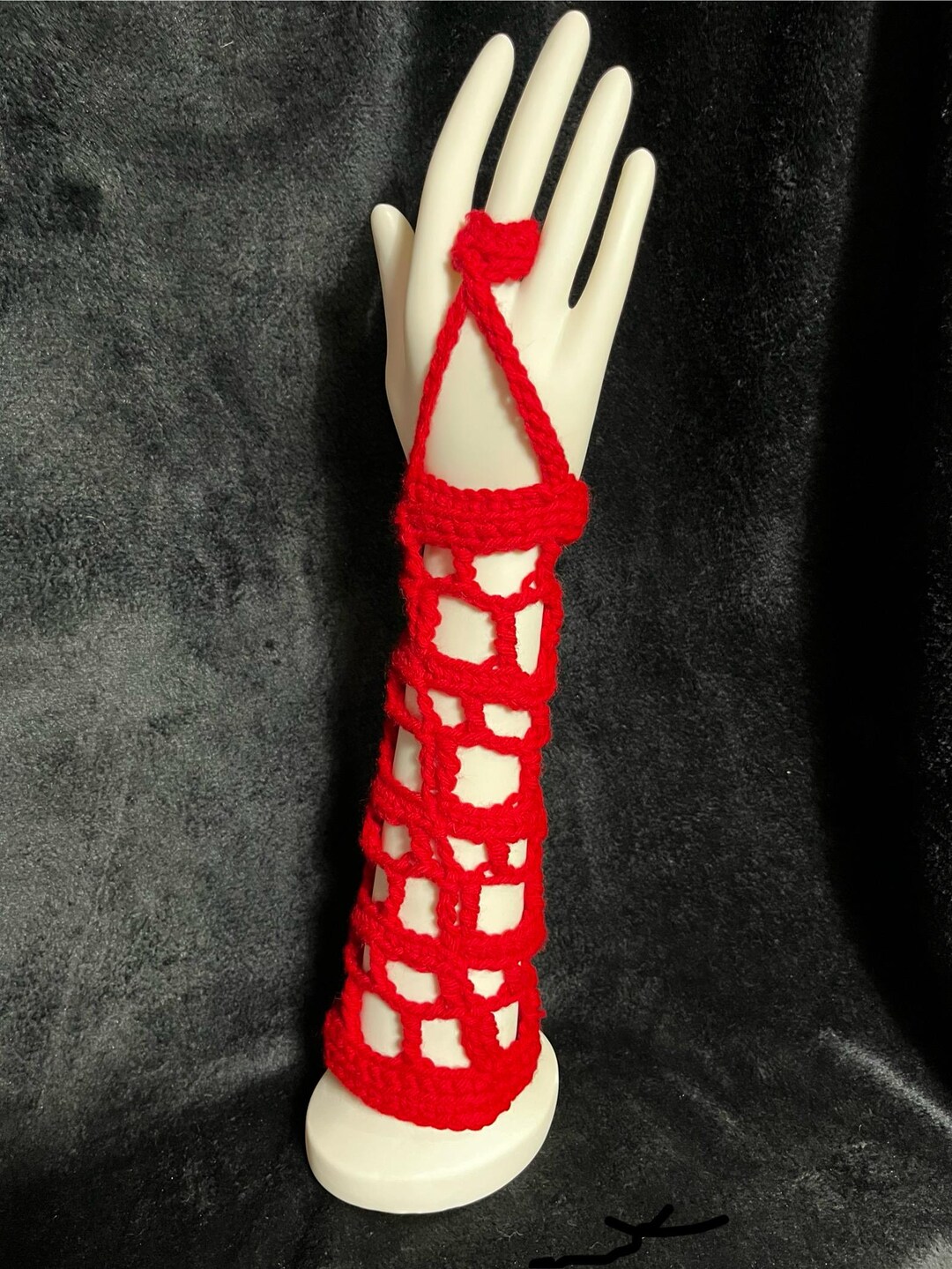 Red Forearm Cuff With Finger Wrap - Etsy