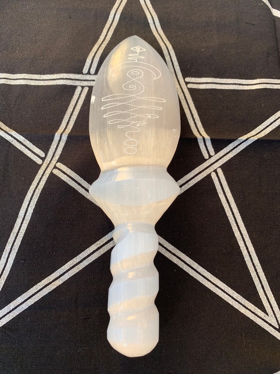 Etched Selenite Dagger occult Witch Pagan Voodoo | Etsy