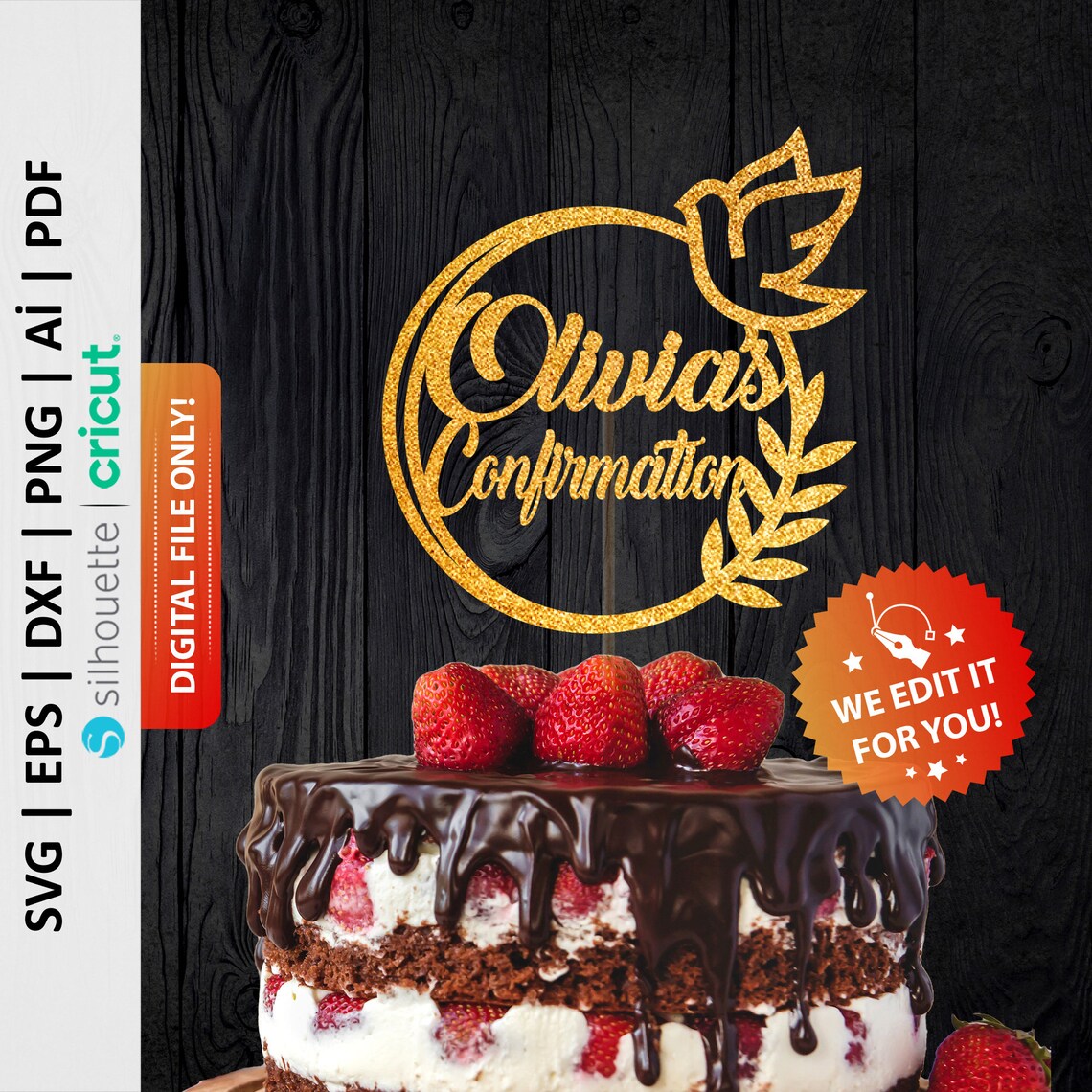 Personalized Confirmation Cake Topper Svg, Confirmation Topper ...