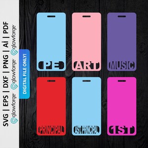 Vertical Badge Buddy Svg, Badge Tag Laser Cut File, Teacher Badge Svg ...