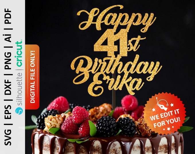 Forty Onederful Cake Topper, Forty Onederful Cake Topper, 41st Birthday ...