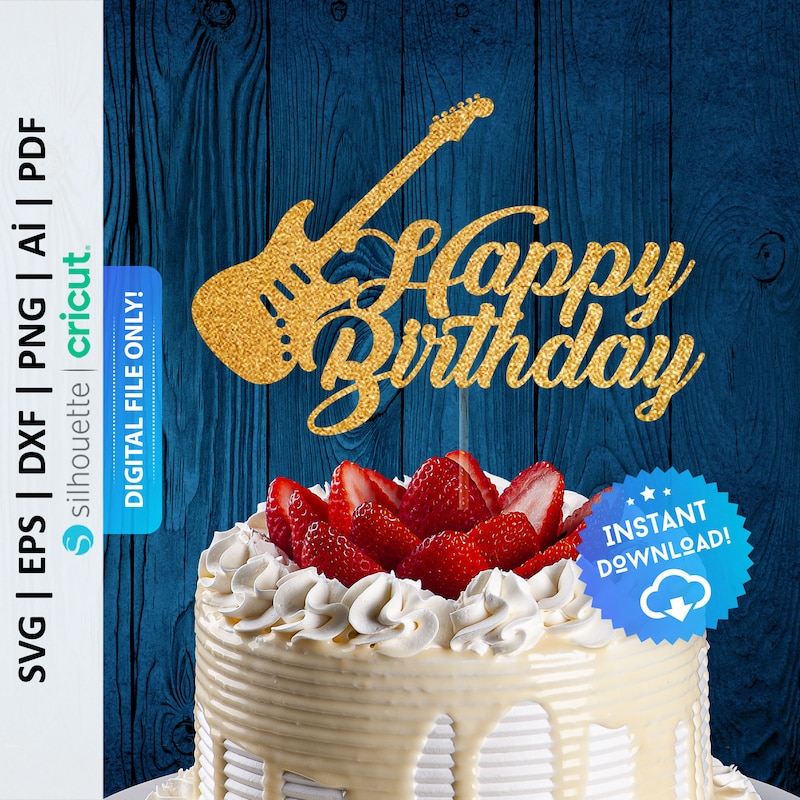 Guitar Cake Topper - Etsy