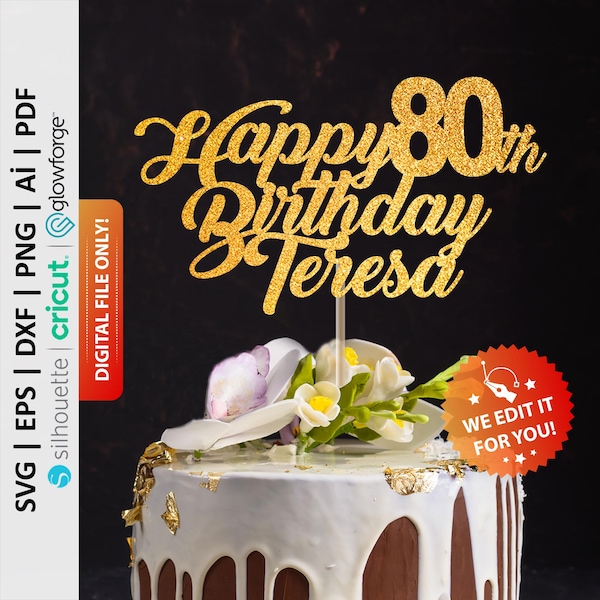 80 Cake Topper - Etsy