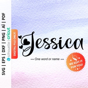 Custom Name Svg, Custom Word Svg, Custom Name Cut File, Custom Name ...