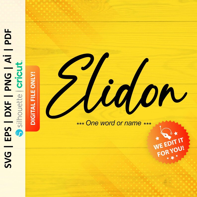Custom Name Cut File, Custom Name Svg, Custom Name Calligraphy, Custom ...