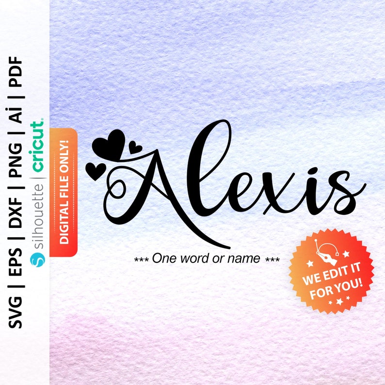 Custom Name Svg, Custom Word Svg, Custom Name Cut File, Custom Name ...