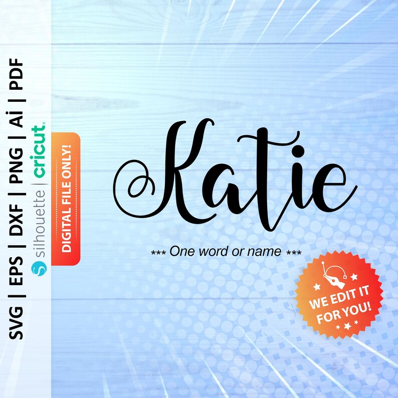 Custom Name Cut File Custom Name Svg Custom Name - Etsy