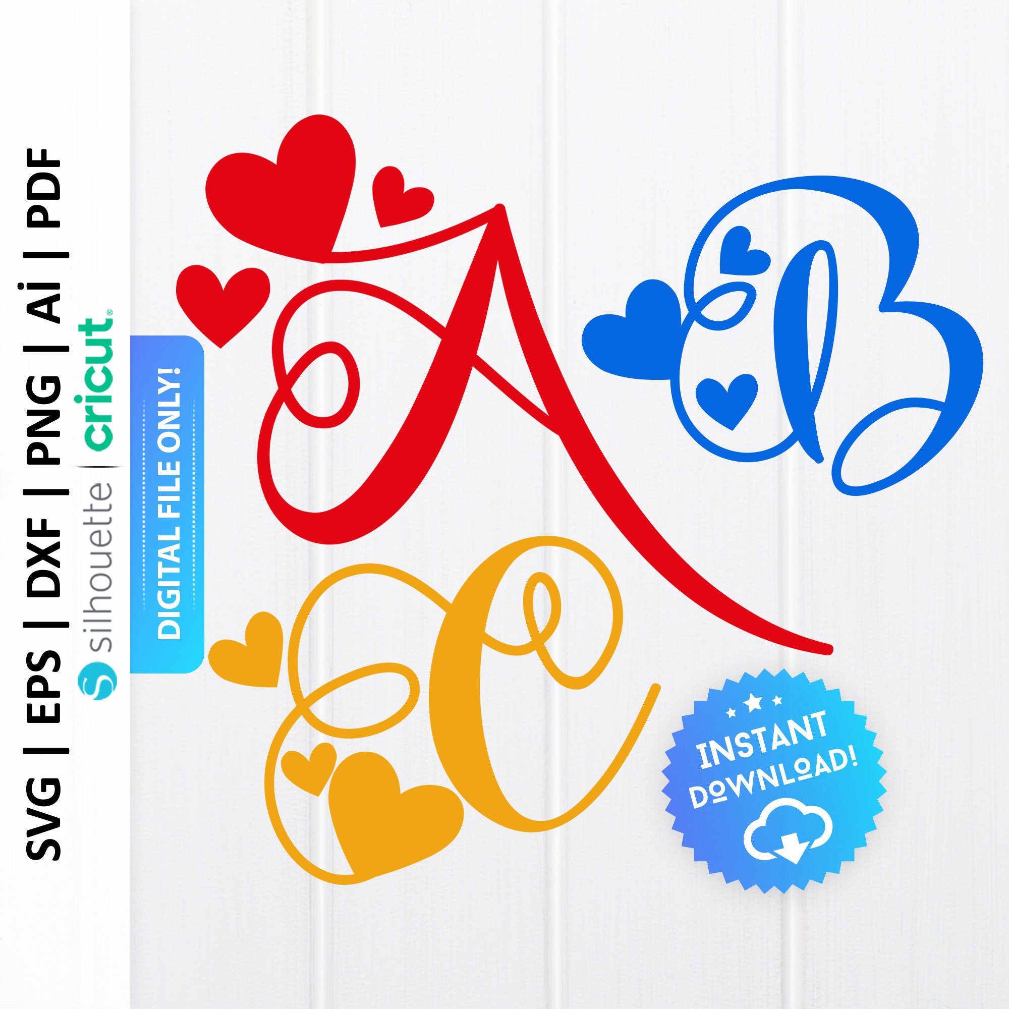 Alphabet Heart Silhouette