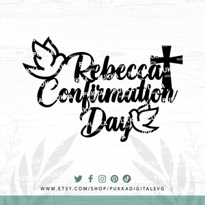 Custom Name Confirmation Day Cake Topper Svg, Confirmation Topper ...