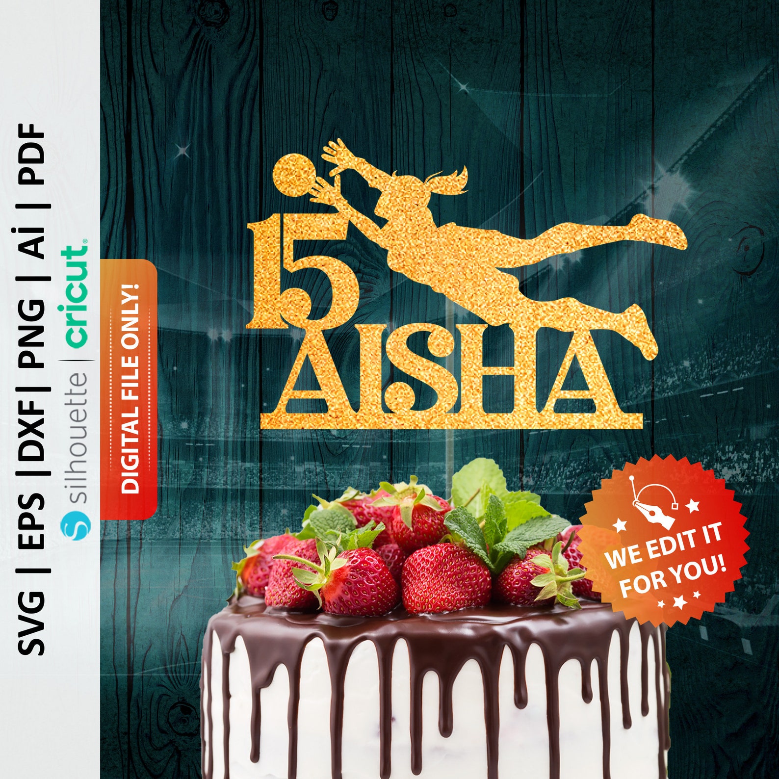 Soccer Birthday Cake Topper Svg Girl Goalkeeper Cake Topper - Etsy