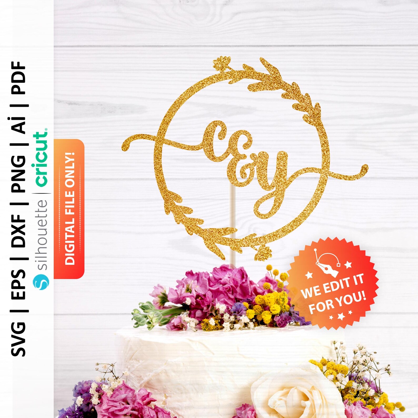 Personalized Wedding Cake Topper Svg Custom Wedding Cake | Etsy