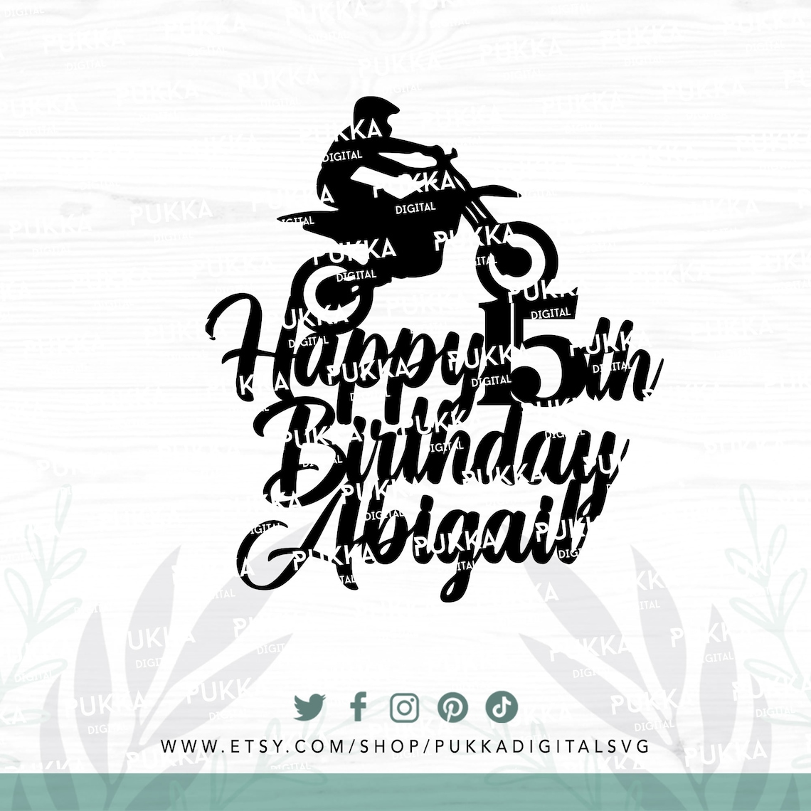 Custom Motocross Happy Birthday Cake Topper Svg, Motorbike Cake Topper ...