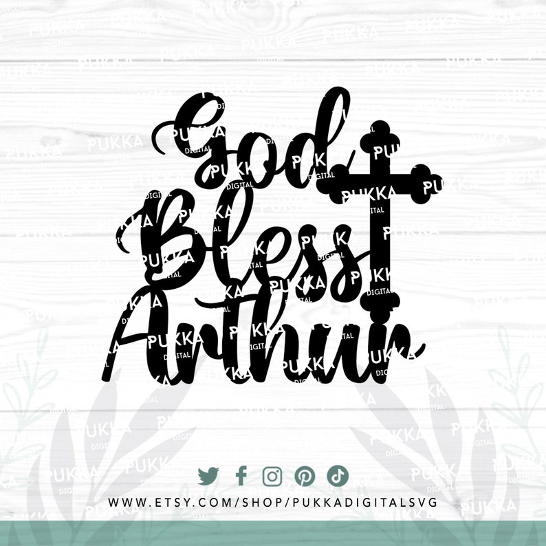 Baptism Cake Topper Svg Personalized God Bless Name Cake - Etsy