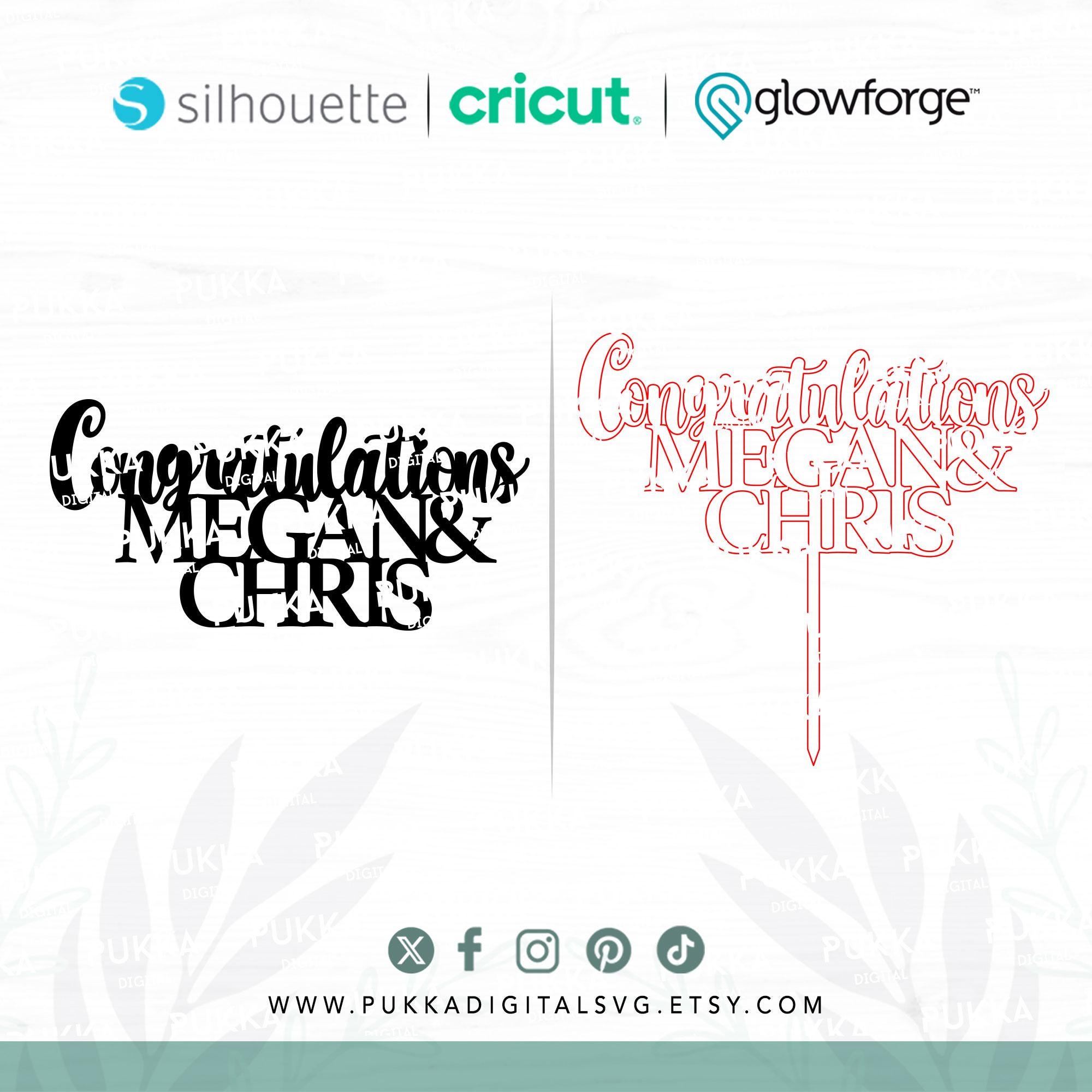 Congratulations Cake Topper Svg, Celebrations Party Decor : Digital ...