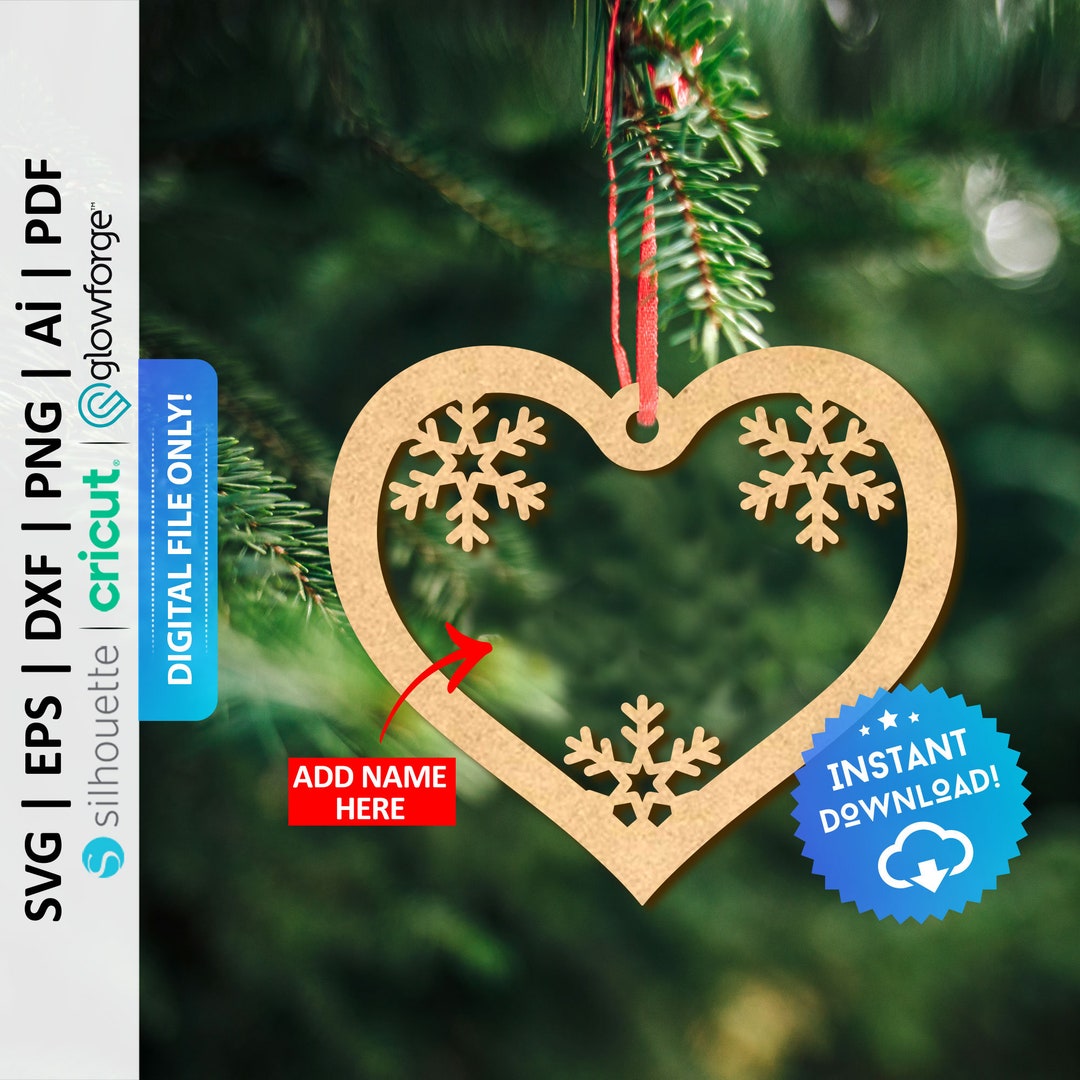 Heart Christmas Ornament Svg, Love Ornament Svg, Heart Ornament ...