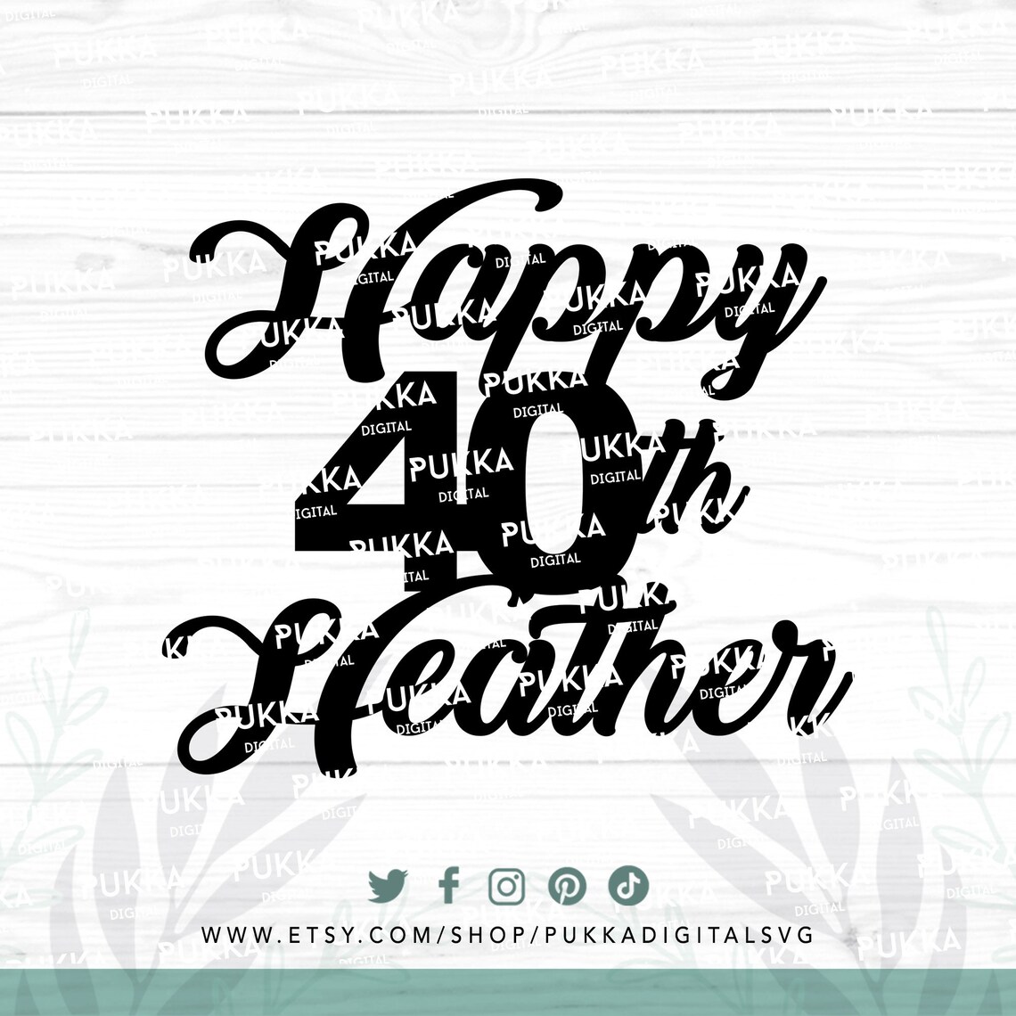 Happy 40th Birthday Personalized Cake Topper Svg Custom Cake | Etsy