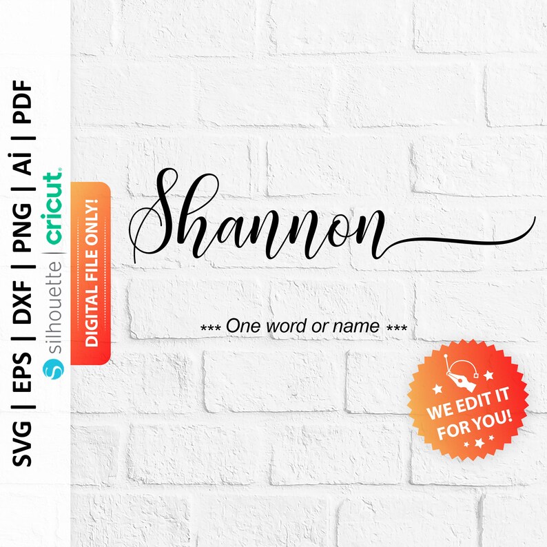 Custom Name Svg File Custom Name Svg Custom Name - Etsy
