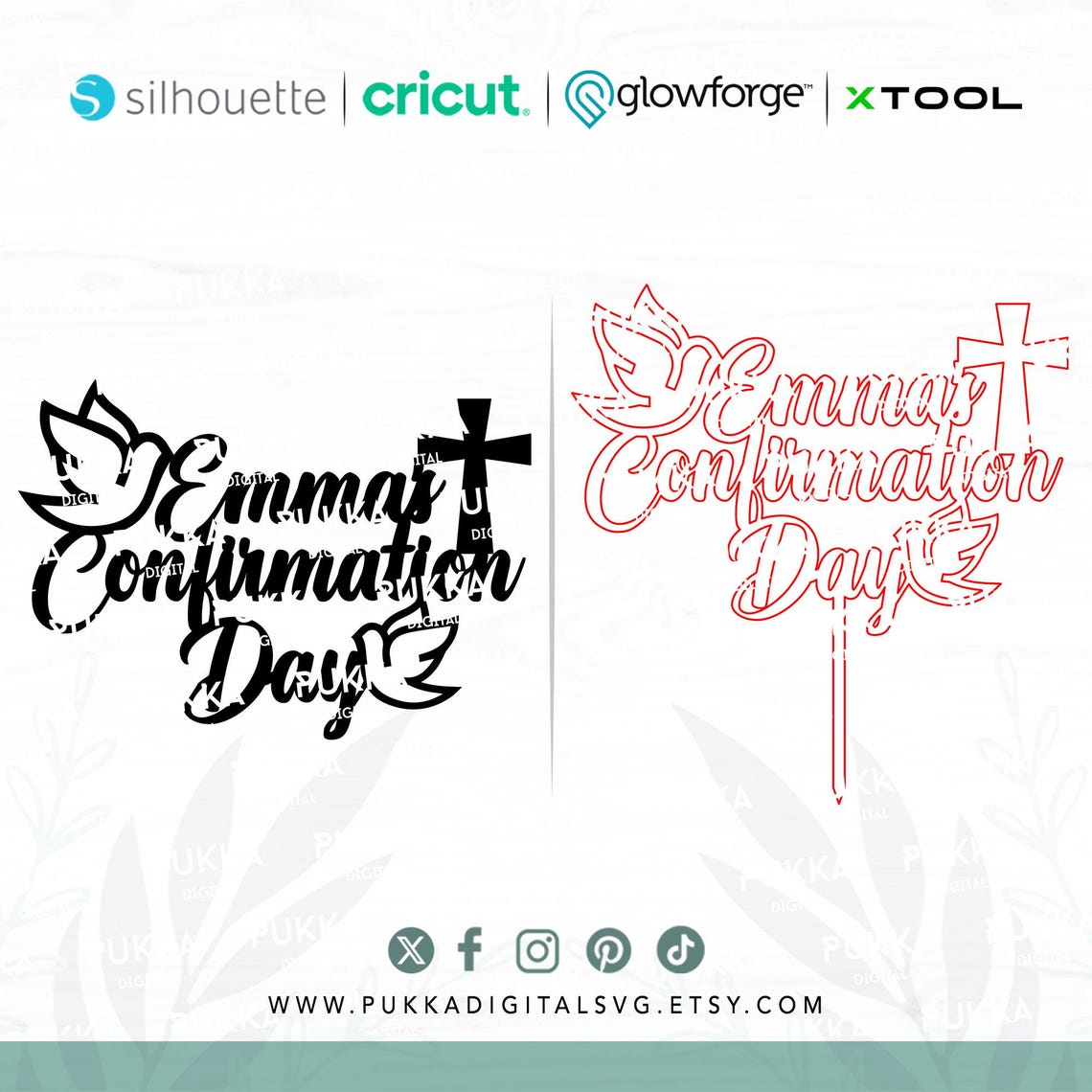Custom Name Confirmation Day Cake Topper Svg, Religious Decor : Digital ...