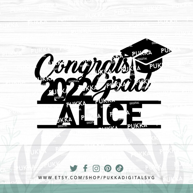 Congrats 2022 Grad Svg Personalized Graduation Cake Topper - Etsy