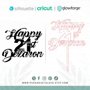 Personalized 21st Birthday Cake Topper Svg, Custom Twenty One Cake ...