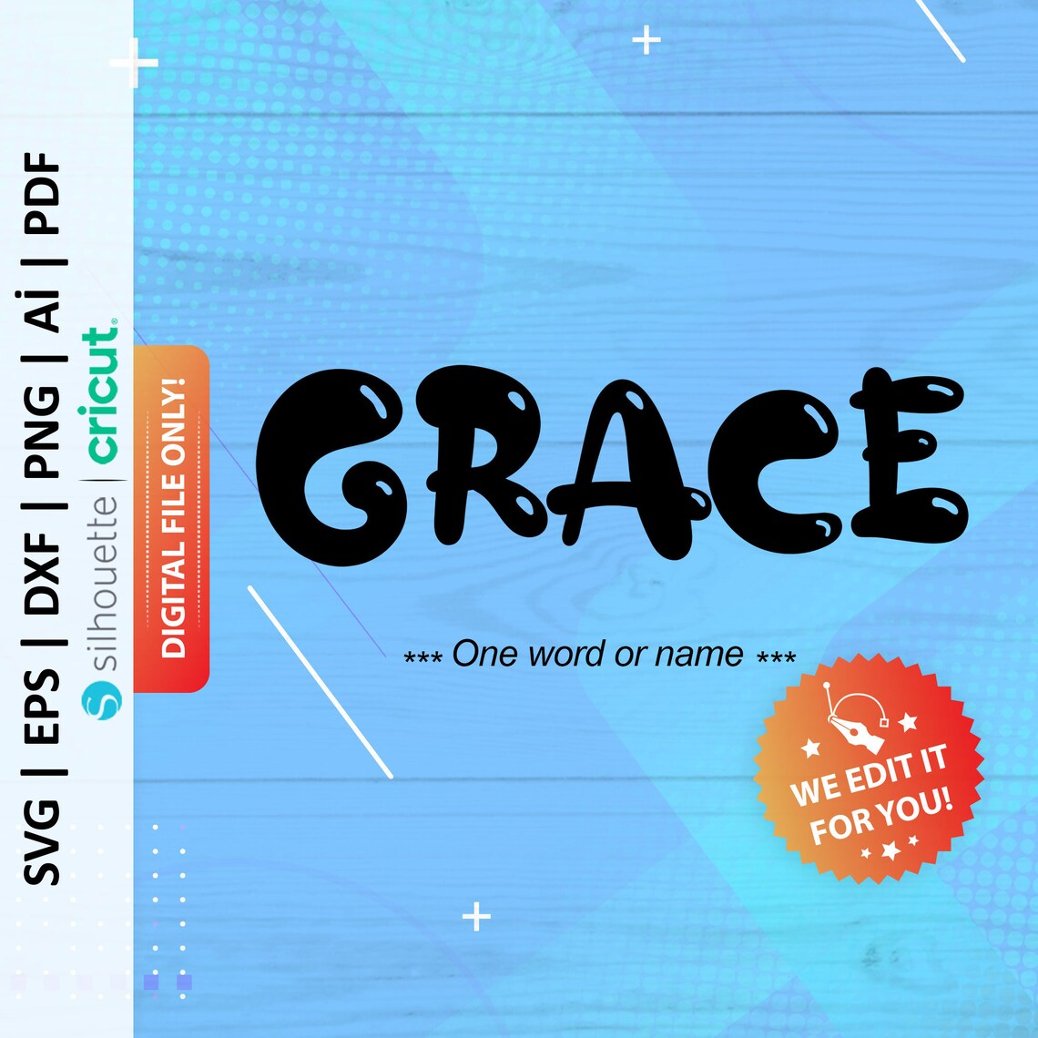 Custom Name Svg File Custom Name Svg Custom Name - Etsy