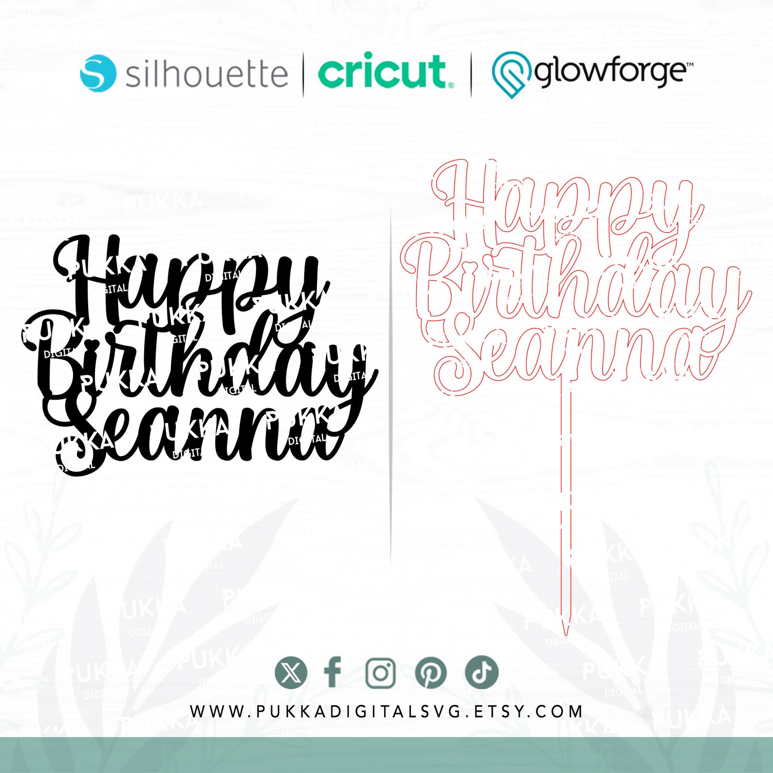 Custom Happy Birthday Cake Topper Svg, Personalized Name Cake Topper ...