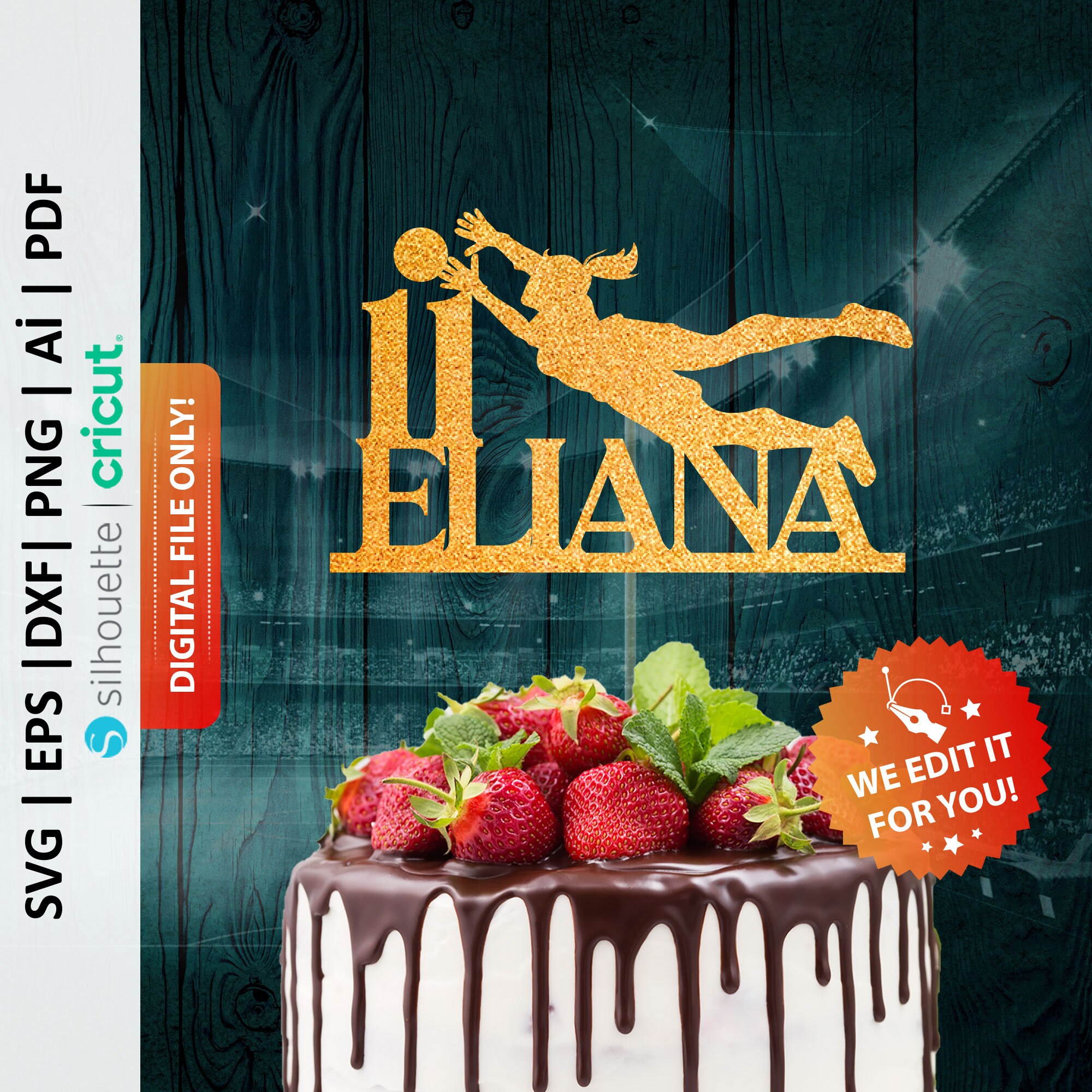 Soccer Birthday Cake Topper Svg Girl Goalkeeper Cake Topper - Etsy