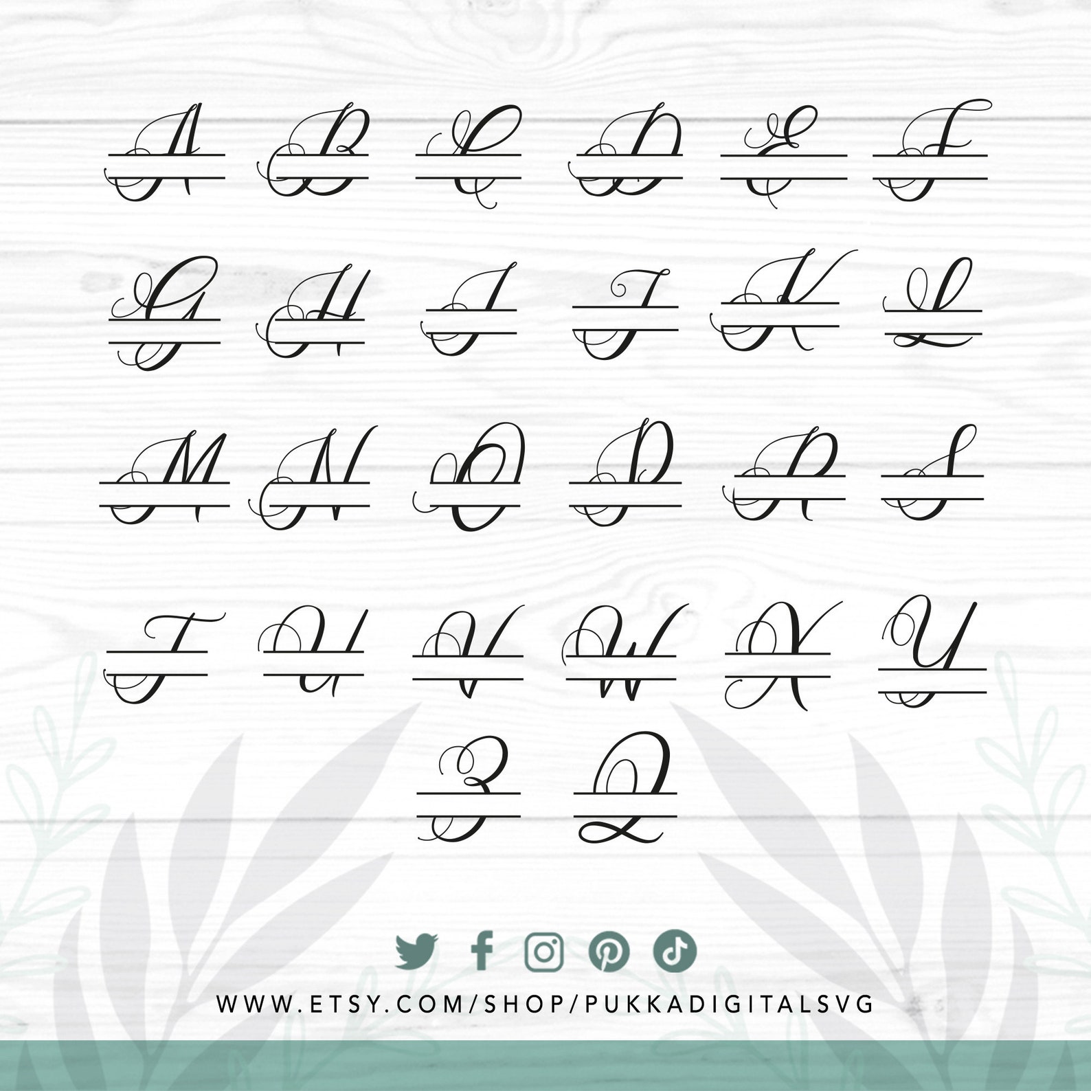 Monogram Alphabet Letters Svg File Alphabet Svg Alphabet - Etsy
