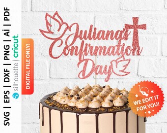 Personalized Name Confirmation Cake Topper, Confirmation Topper ...