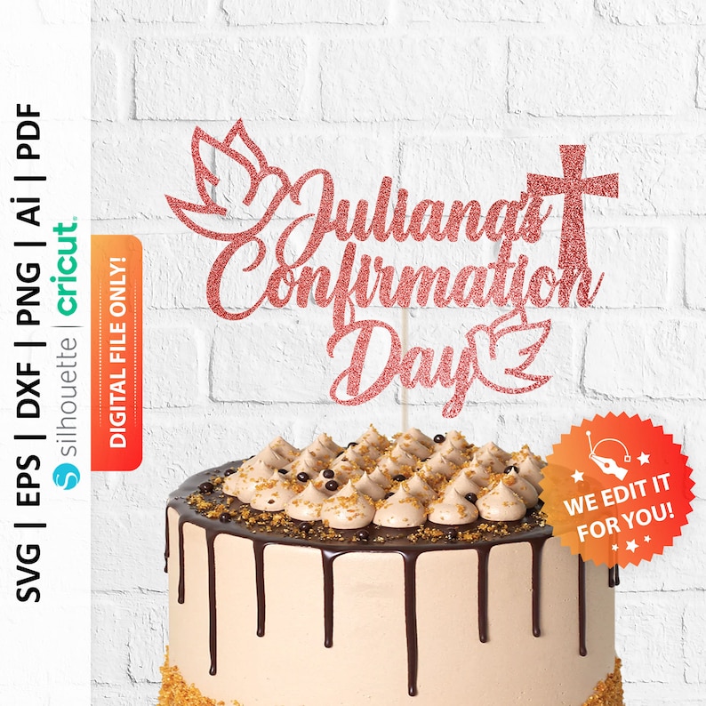 Custom Name Confirmation Day Cake Topper Svg Confirmation - Etsy